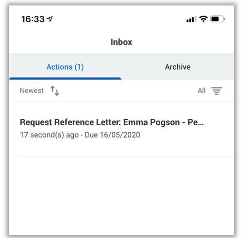 Requesting a reference in Workday – Central Support