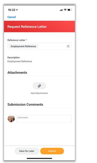 Requesting a reference in Workday – Central Support